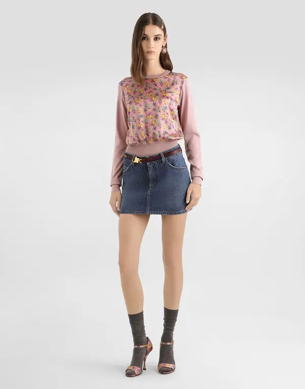 Dolce & Gabbana Floral-print Silk Satin Pullover - Multicolor