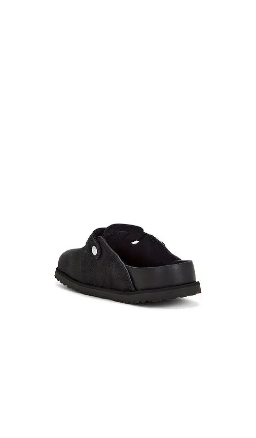 BIRKENSTOCK Boston Pony Hair Mule With Buckle Closure - Black