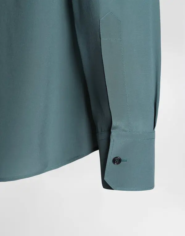 Dolce & Gabbana Silk Crêpe De Chine Gold Shirt - Green
