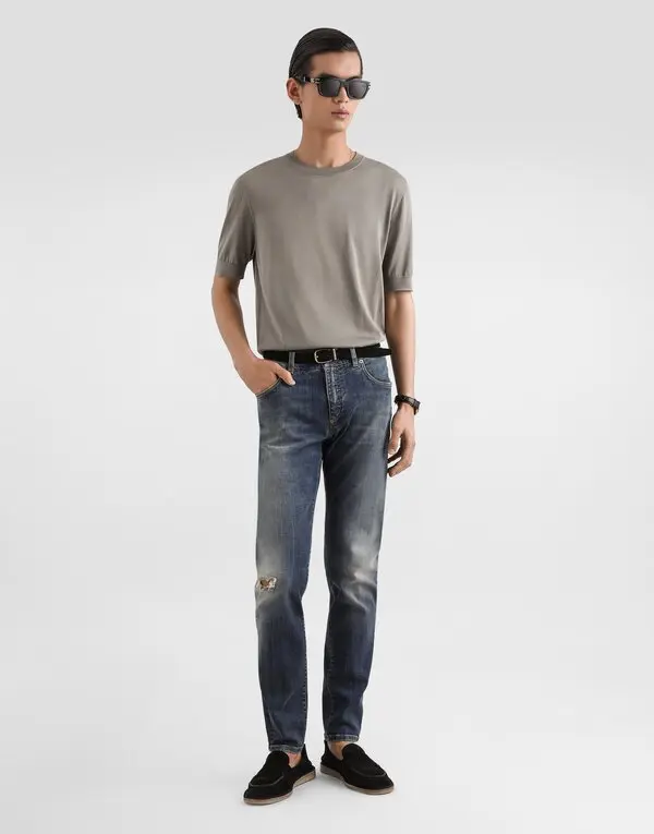Dolce & Gabbana Slim Fit Denim Trousers - Multicolor