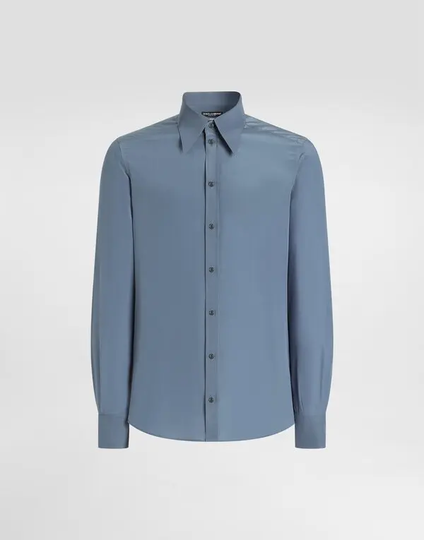 Dolce & Gabbana Silk Crêpe De Chine Gold Shirt - Azure