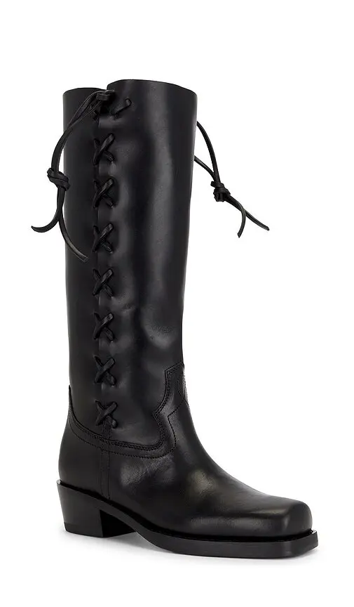 Paris Texas Roxanne Leather Tall Boots - Black