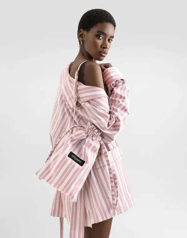 Dolce & Gabbana Essenza Bag In Striped Poplin - Multicolor