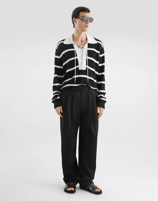 Dolce & Gabbana Striped Serafino Pullover