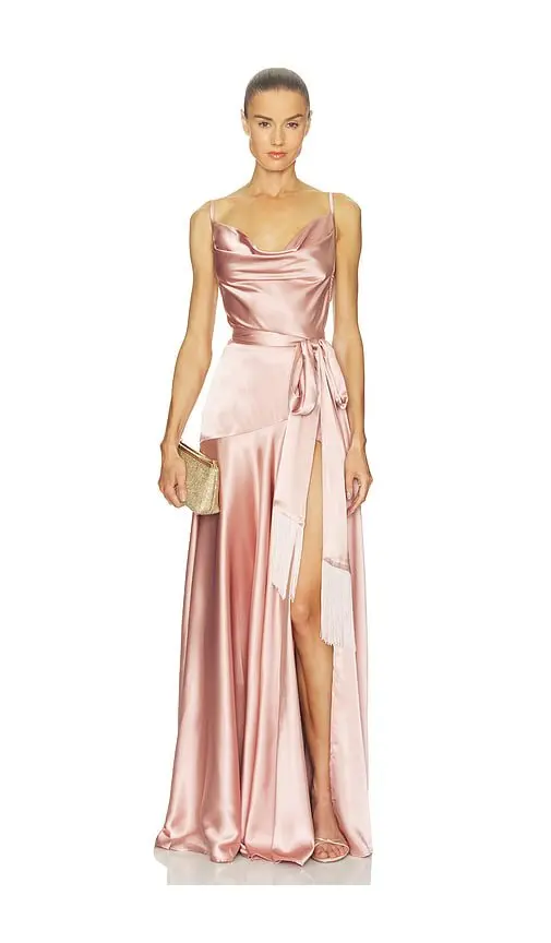 BRONX BANCO Satin Maxi Dress