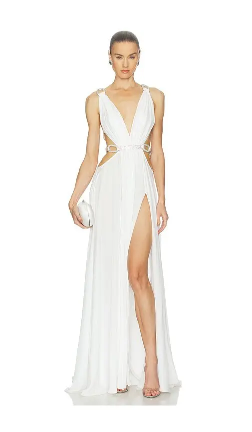 BRONX AND BRONCO Brielle Diamond Gown - White