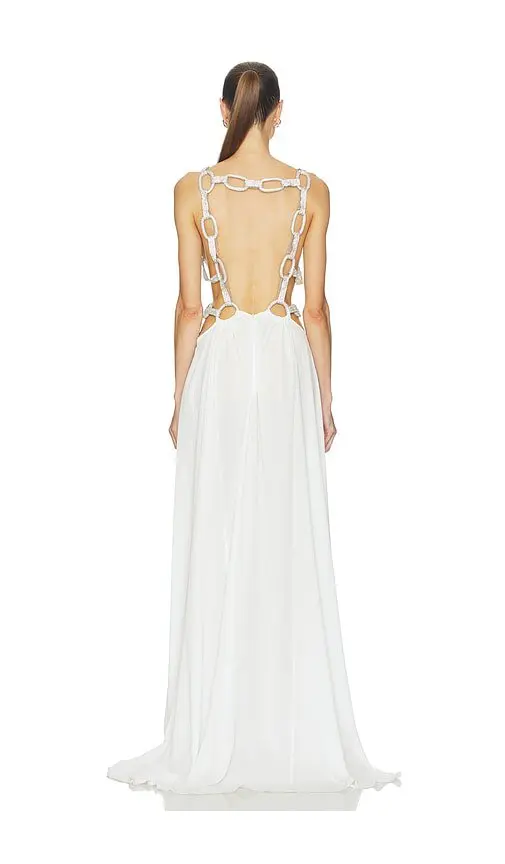 BRONX BANCO Brielle Diamond Gown - White