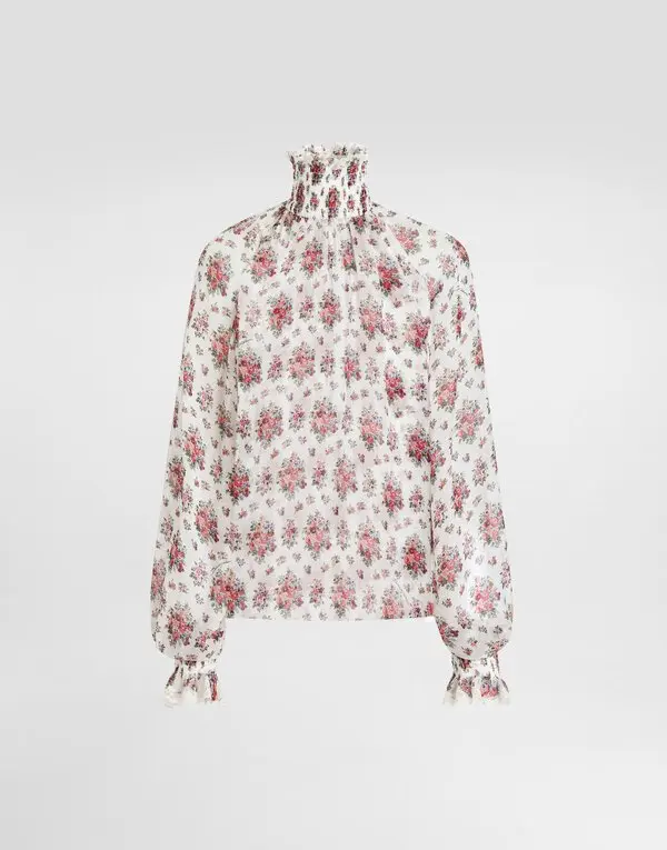 Dolce & Gabbana Flower Bouquets-print Chiffon Top