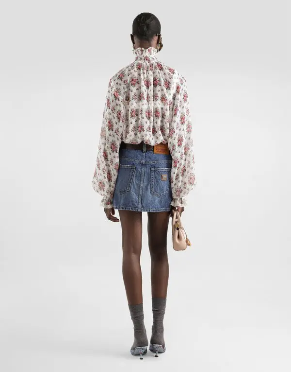Dolce & Gabbana Flower Bouquets-print Chiffon Top