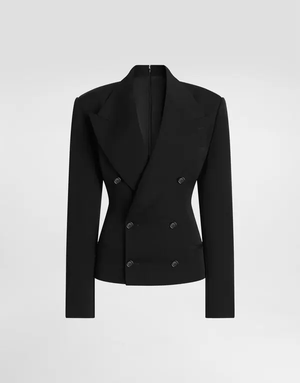Dolce & Gabbana Double-breasted Wool Gabardine Jacket - Black