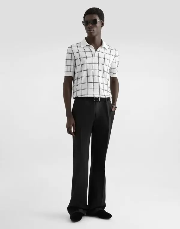 Dolce & Gabbana Silk Polo Shirt With Intarsia And Embroidery