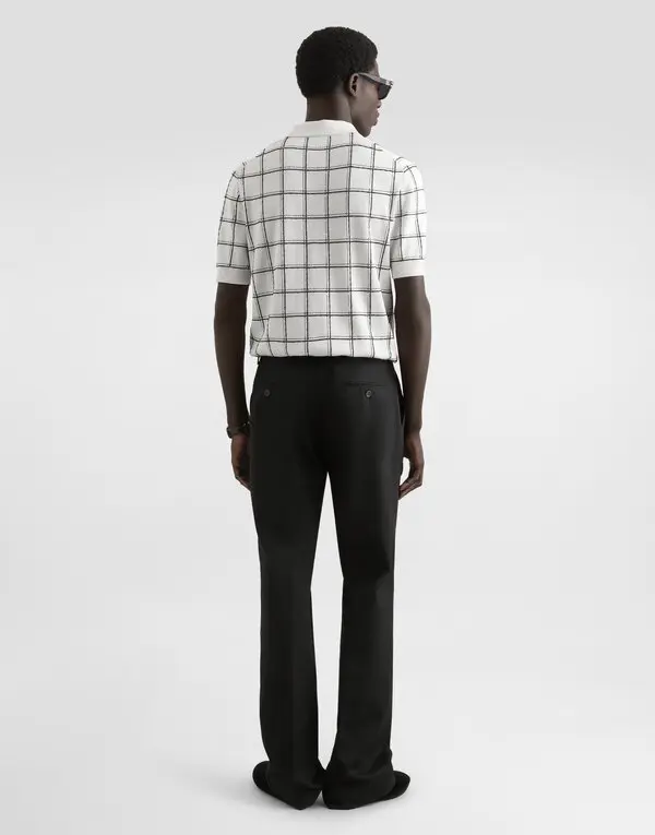 Dolce & Gabbana Silk Polo Shirt With Intarsia And Embroidery