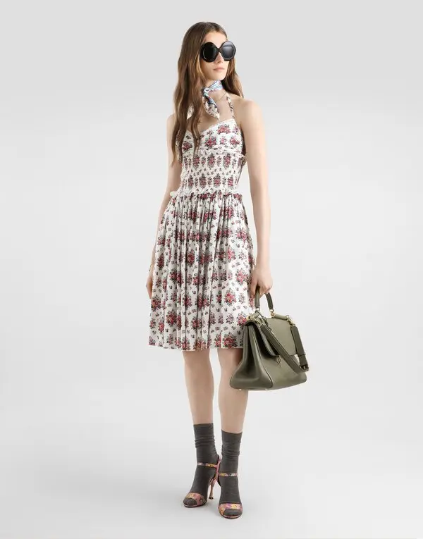 Dolce & Gabbana Flower Bouquet-print Poplin Dress - Multicolor