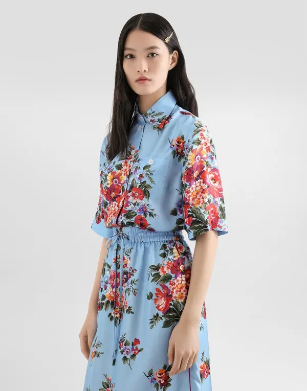 Dolce & Gabbana Floral Print Twill Shirt