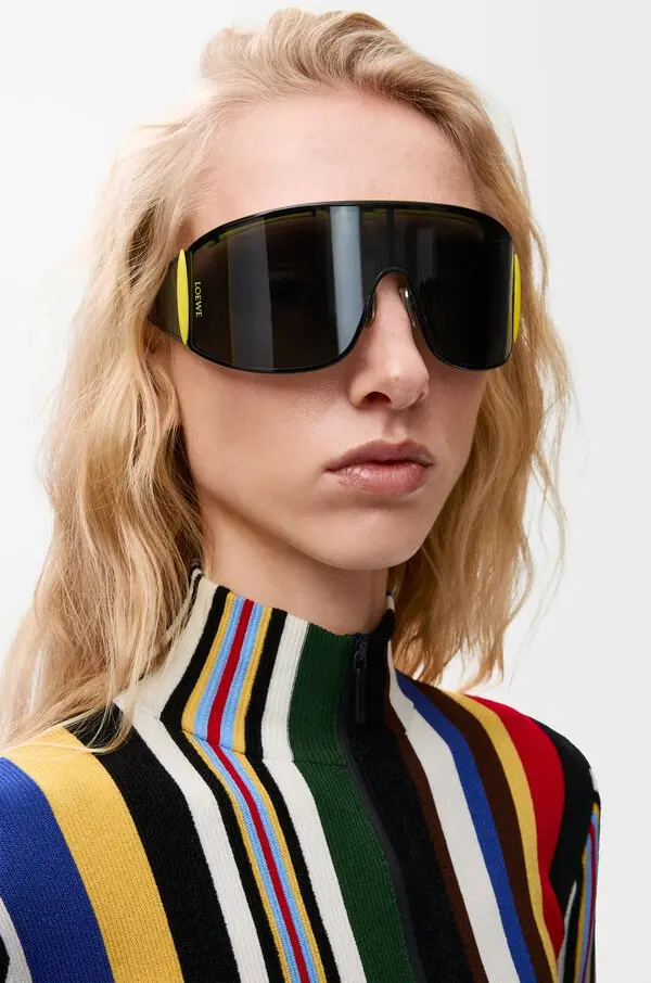 Loewe Speed Shield Sunglasses - Black/yellow