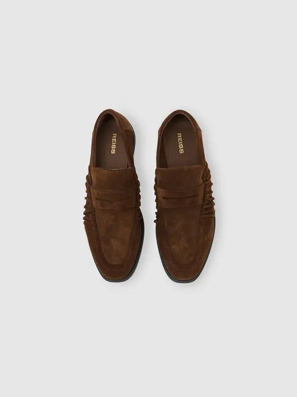 REISS Dani Suede Penny Loafers