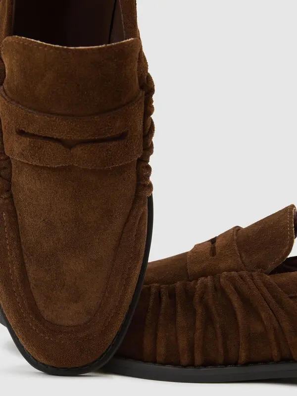 REISS Dani Suede Penny Loafers