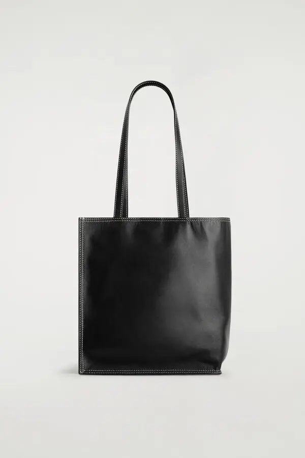 Cos Townhouse Leather Shopper Bag - Black