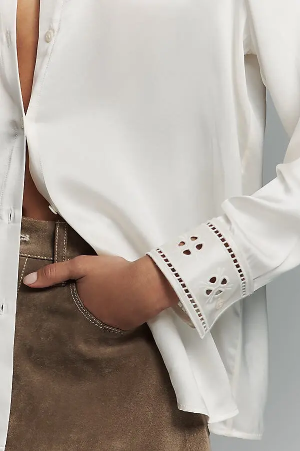 Rails Clarise Silk Eyelet Blouse