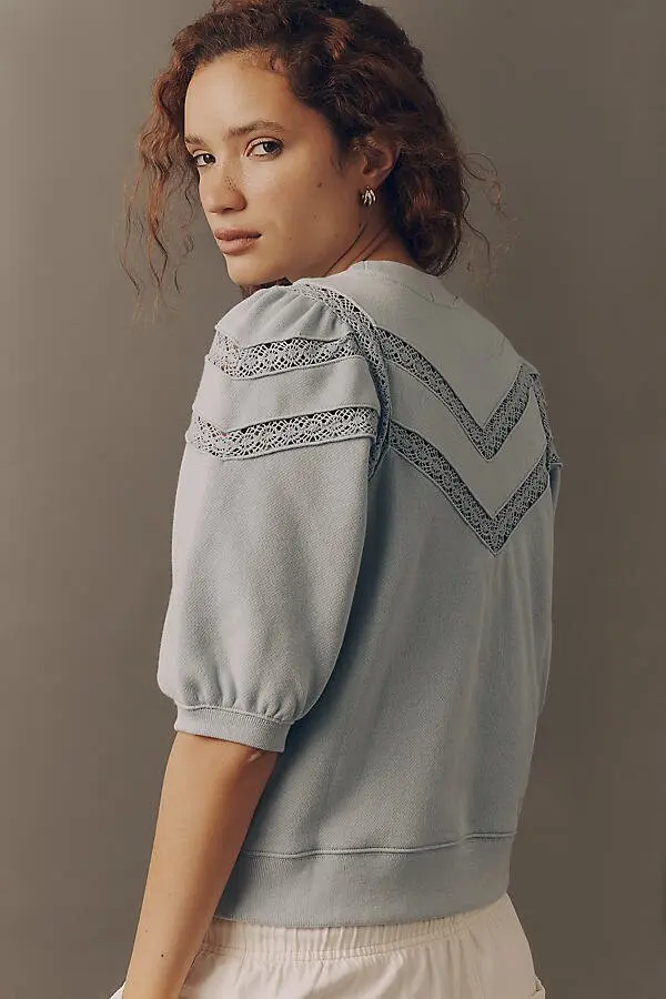 Rails Adria Cotton Puff-sleeve Sweater - Sky