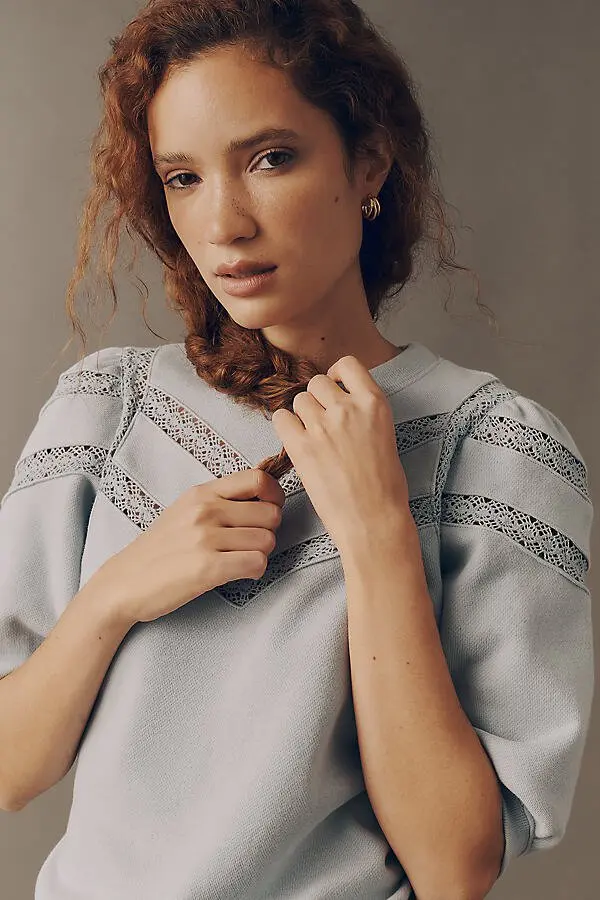 Rails Adria Cotton Puff-sleeve Sweater - Sky