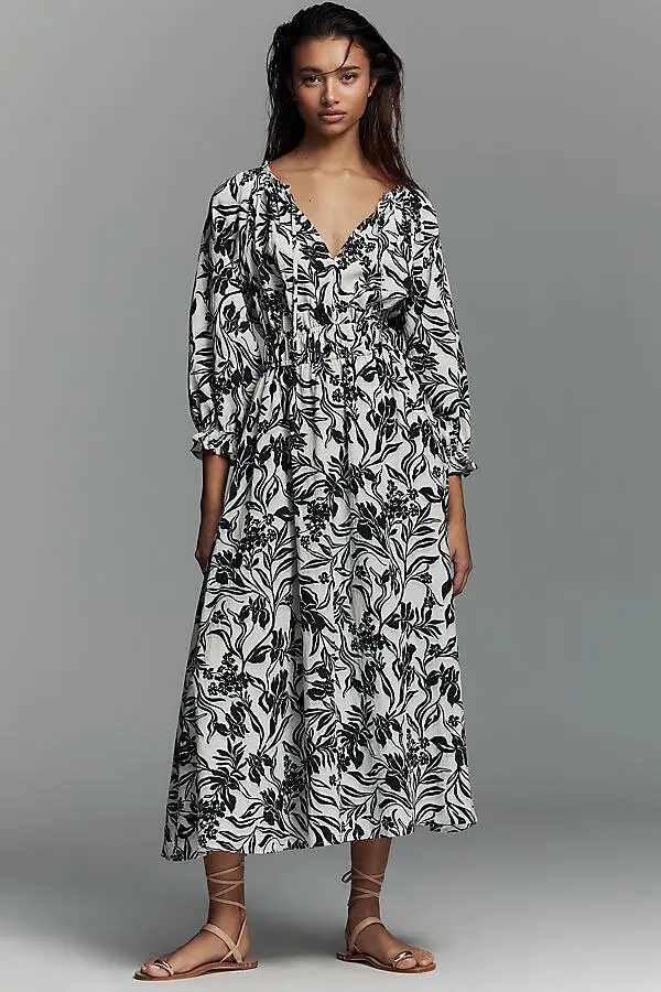 Rails Matia Midi Dress - Black Pattern