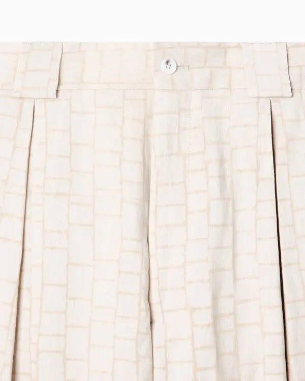 Giorgio Armani Jacquard Viscose And Linen Single-breasted Suit