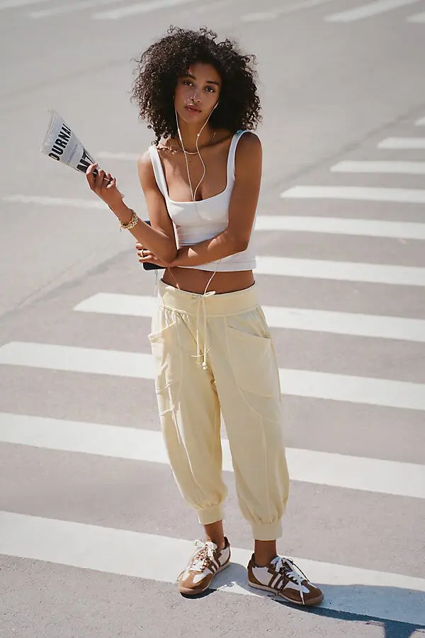 LYREBIRD Square-neck Shelf-bra Tank Top - Ivory