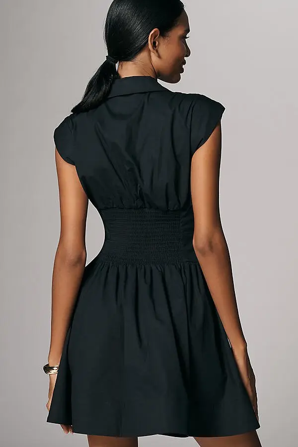 Maeve Cap-sleeve Waisted Shirtdress