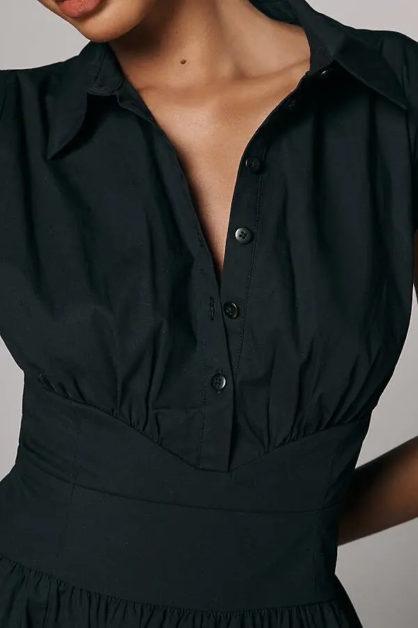 Maeve Cap-sleeve Waisted Shirtdress