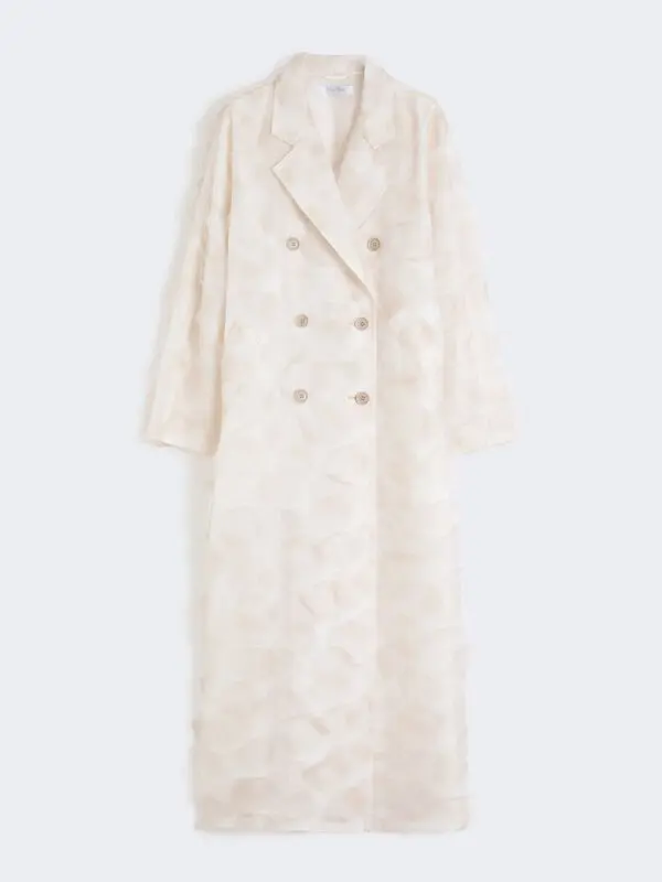 Max Mara Fil Coupé Jacquard Overcoat - Sand