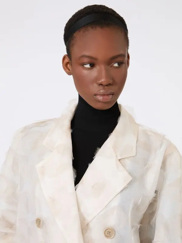 Max Mara Fil Coupé Jacquard Overcoat - Sand
