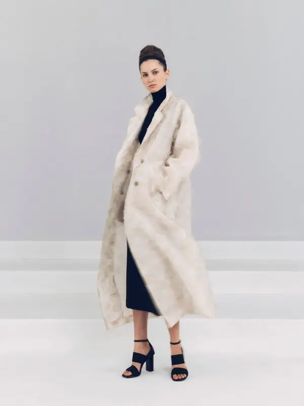 Max Mara Fil Coupé Jacquard Overcoat - Sand