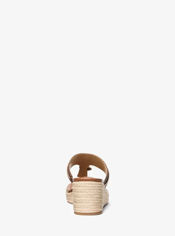 Michael Kors Zoe Logo Wedge Sandal - Brown