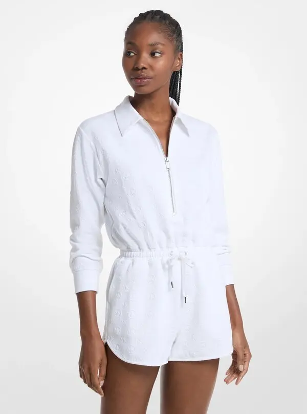 Michael Kors Logo Jacquard Romper - White
