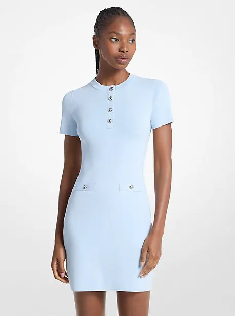 Michael Kors Viscose Blend Mini Dress - Blue
