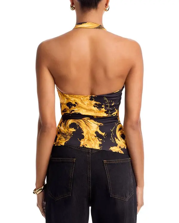 Versace Satin Wave Halter Top