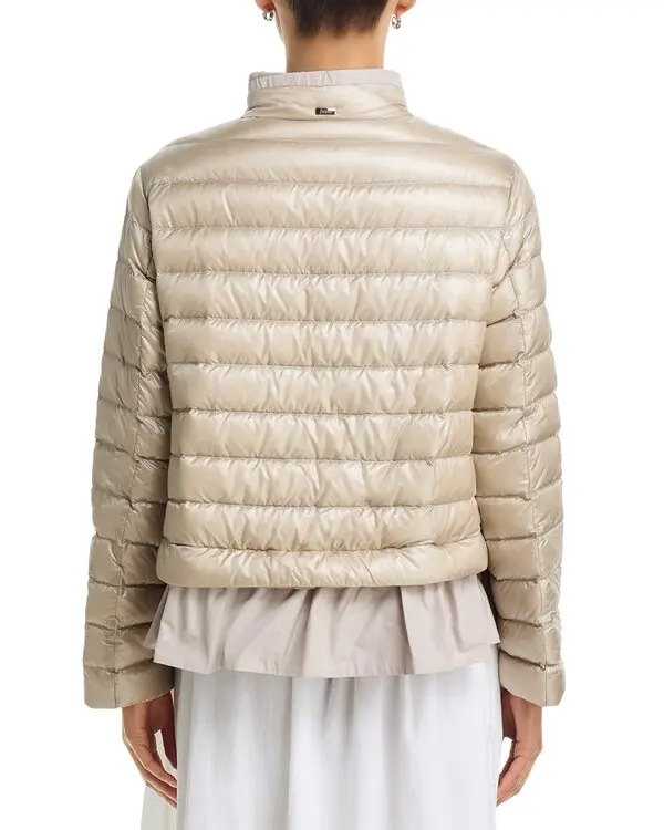 Herno Quilted Ruffle Hem Coat
