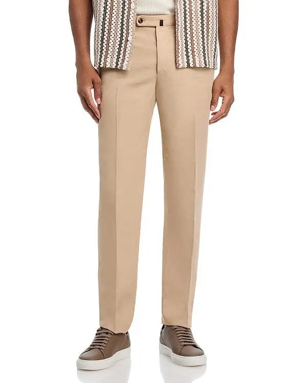SLOWEAR Incotex Regular Fit Linen & Cotton Chinolino Pants - Tan