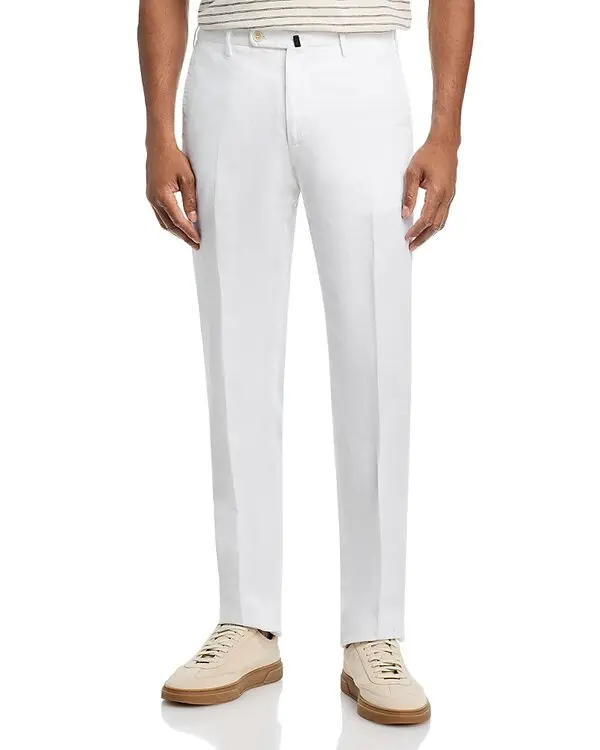 SLOWEAR Incotex Regular Fit Linen & Cotton Chinolino Pants - White