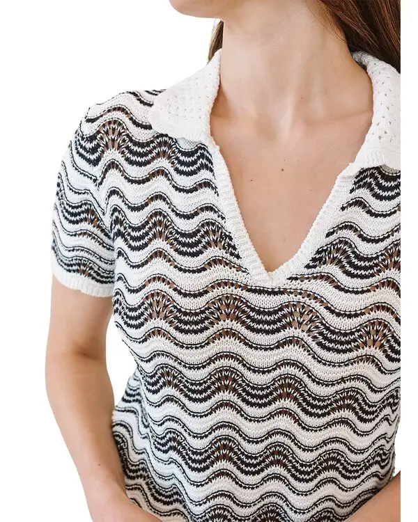 Bella Dahl Short Sleeve Collared Sweater