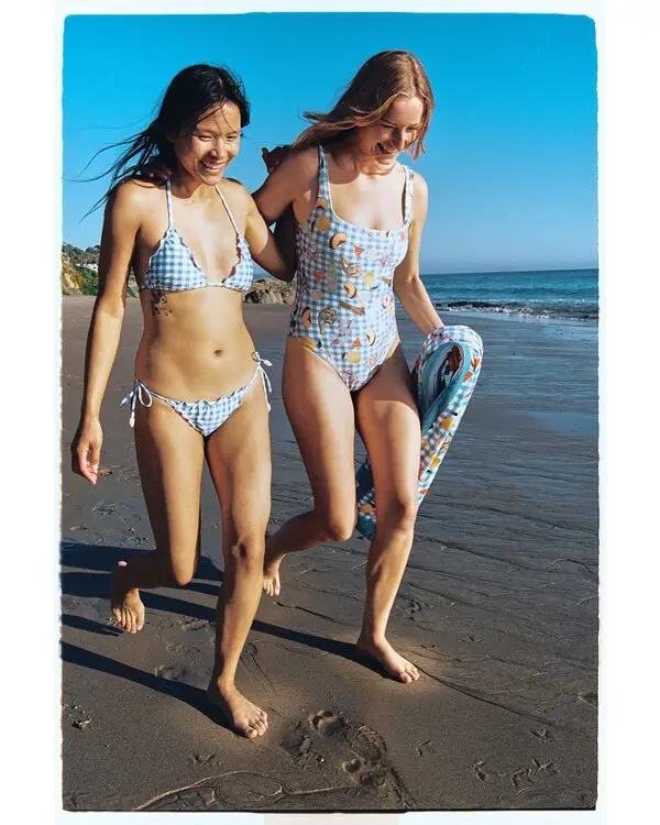 Aqua X Lisa Says Gah Ruffle Triangle Bikini Top