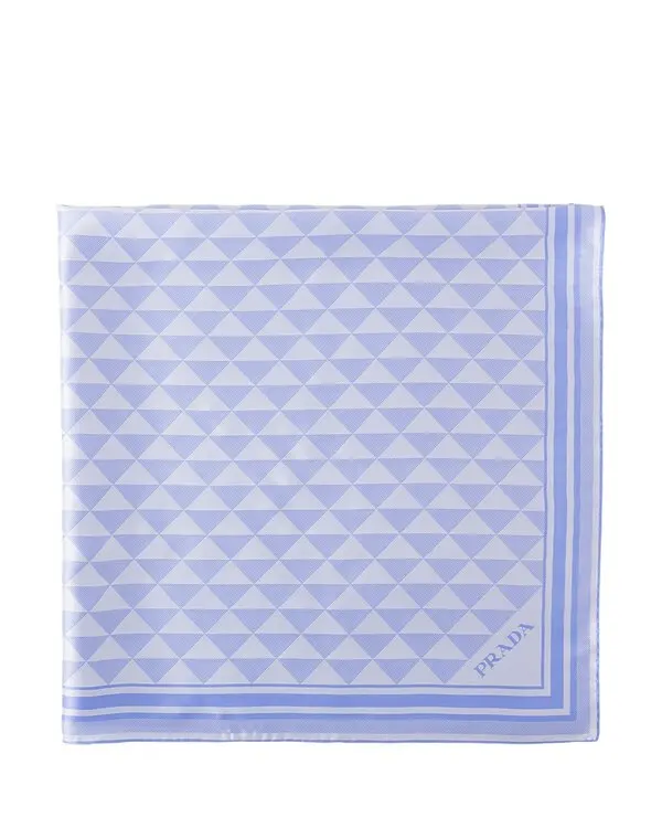 Prada Jacquard Silk Scarf 90x90 - Light Blue