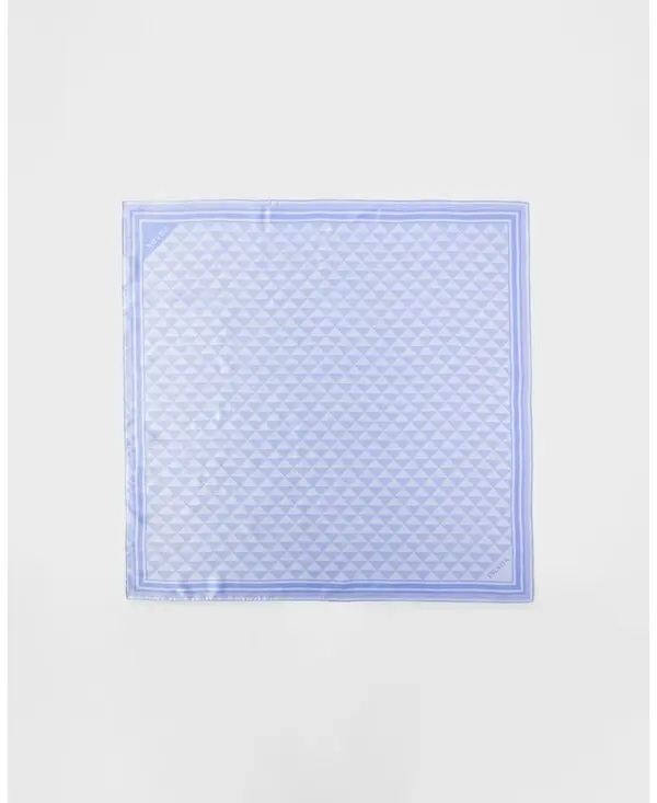 Prada Jacquard Silk Scarf 90x90 - Light Blue