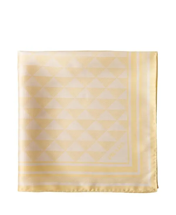 Prada Jacquard Silk Scarf 55x55 - Yellow