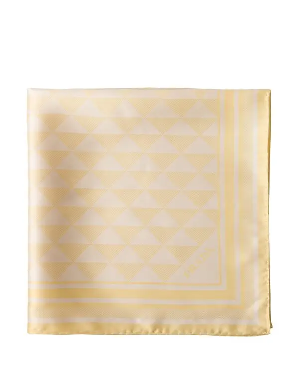 Prada Jacquard Silk Scarf 55x55 - Yellow