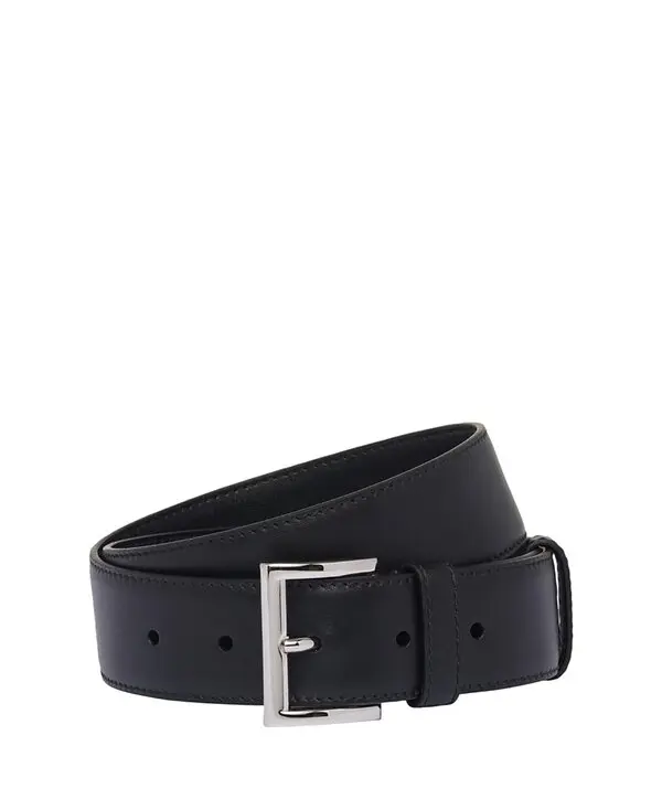 Prada Leather Belt - Black/silver