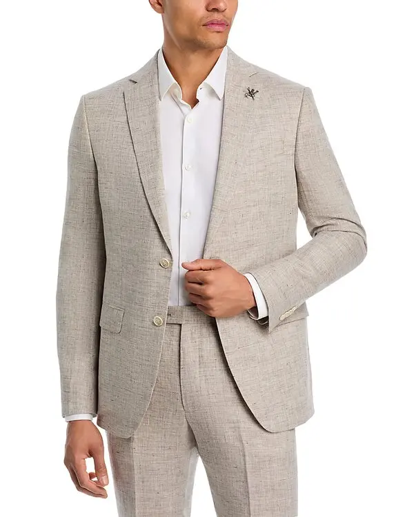 John Varvatos Melange Linen Suit Jacket - Natural