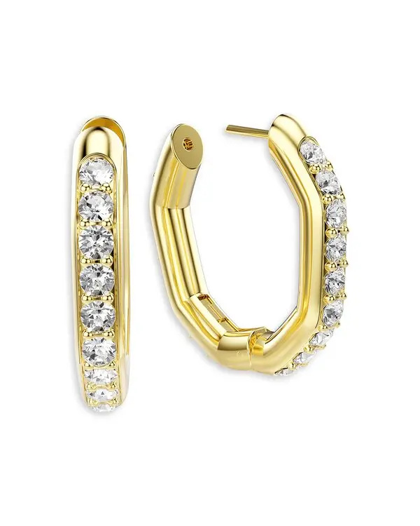 SWAROVSKI Dextera Crystal Octagon Hoop Earrings - Gold