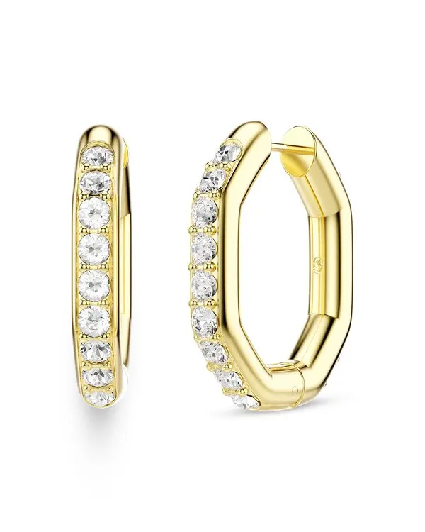 SWAROVSKI Dextera Crystal Octagon Hoop Earrings - Gold